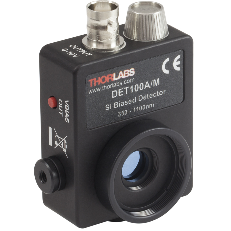 Thorlabs - DET100A/M Si Detector, 350 - 1100 nm, 43 ns Rise Time, 75.4 mm 2 , M4 Taps